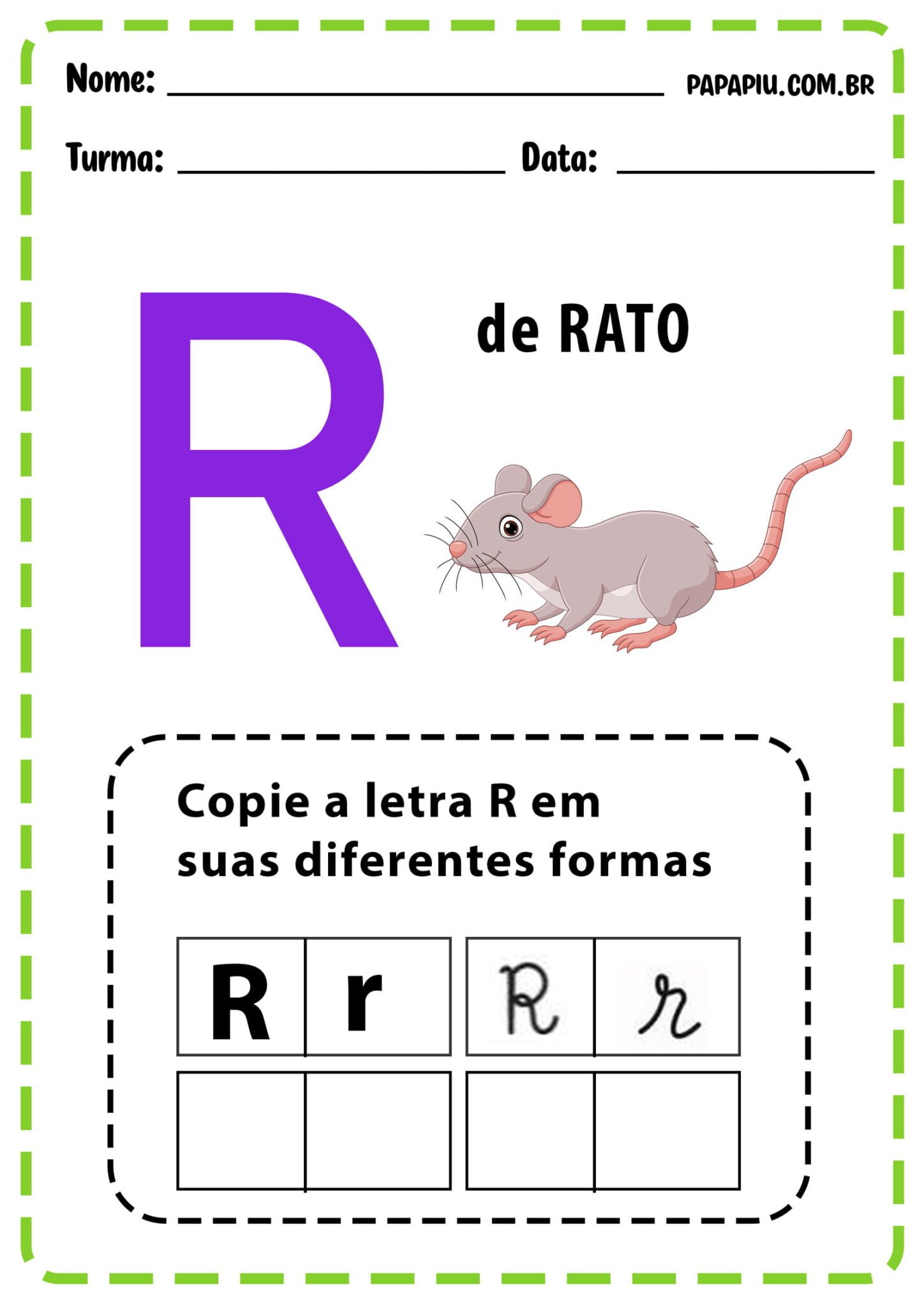Atividades da letra R - Papapiu