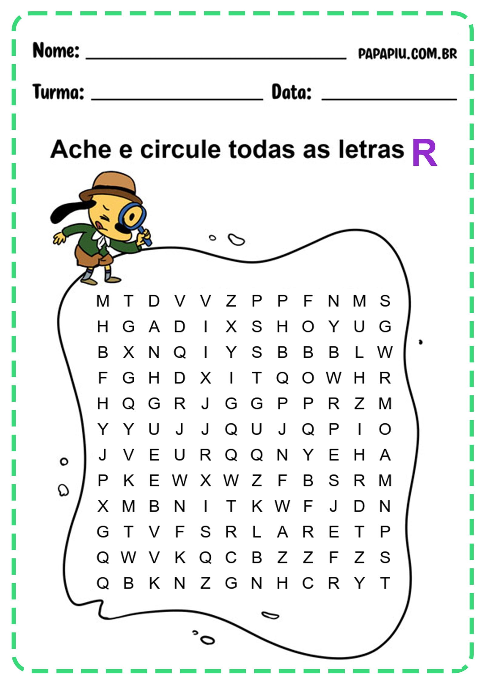 Atividades da letra R - Papapiu